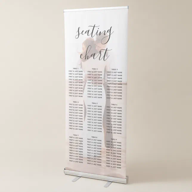 Elegant Minimalist Photo Wedding Seating Chart Retractable Banner | Zazzle