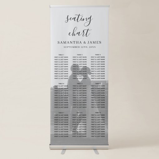 Elegant Minimalist Photo Wedding Seating Chart Retractable Banner | Zazzle