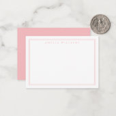 Elegant Minimalist Pink Two Border Note Card | Zazzle