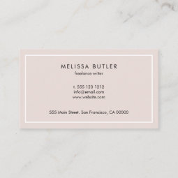 Elegant Minimalist Professional Light Beige Business Card | Zazzle