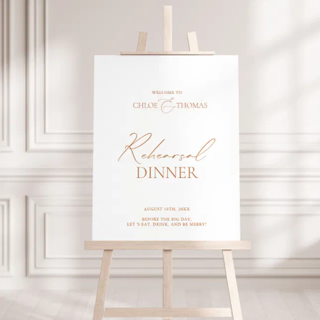 Elegant Minimalist Rehearsal Dinner Welcome Sign | Zazzle