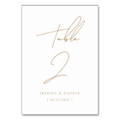 Elegant Minimalist Script Gold Wedding Table Number | Zazzle