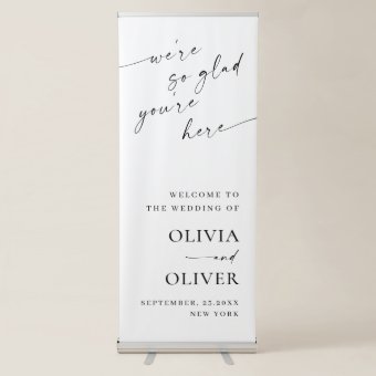 Elegant Minimalist Simple Classy Wedding Welcome Retractable Banner ...