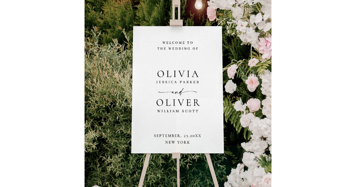 Elegant Minimalist Simple Welcome Wedding Foam Board | Zazzle