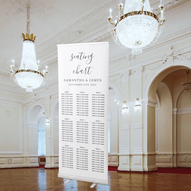 Elegant Minimalist Stylish Wedding Seating Chart Retractable Banner ...