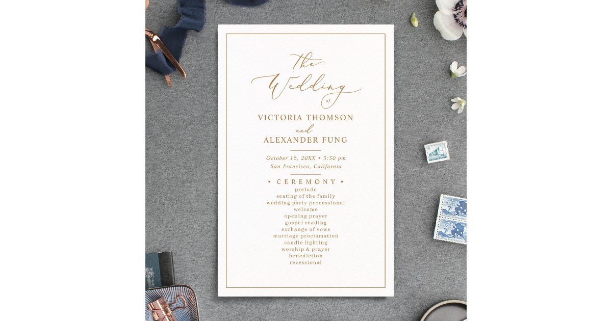 Elegant & Minimalist Wedding Programs | Zazzle