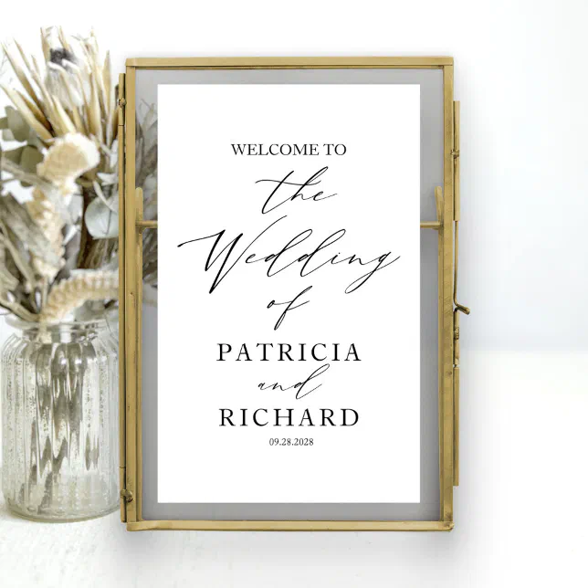Elegant Minimalist Wedding Welcome Poster | Zazzle