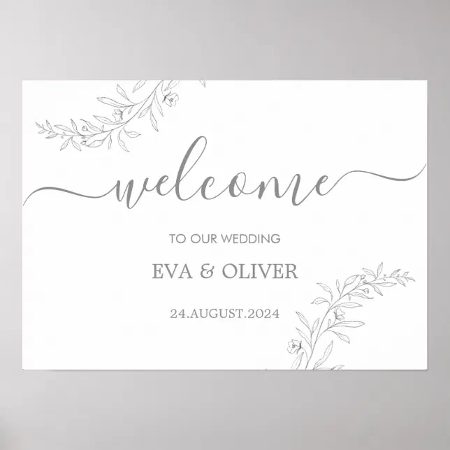 Elegant Minimalist Wedding Welcome Sign | Zazzle