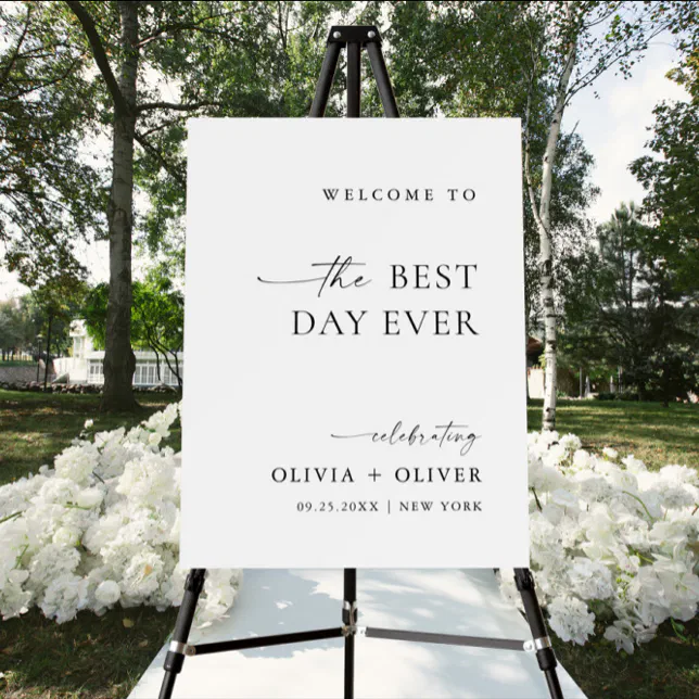 Elegant Minimalist Welcome Wedding Foam Board | Zazzle