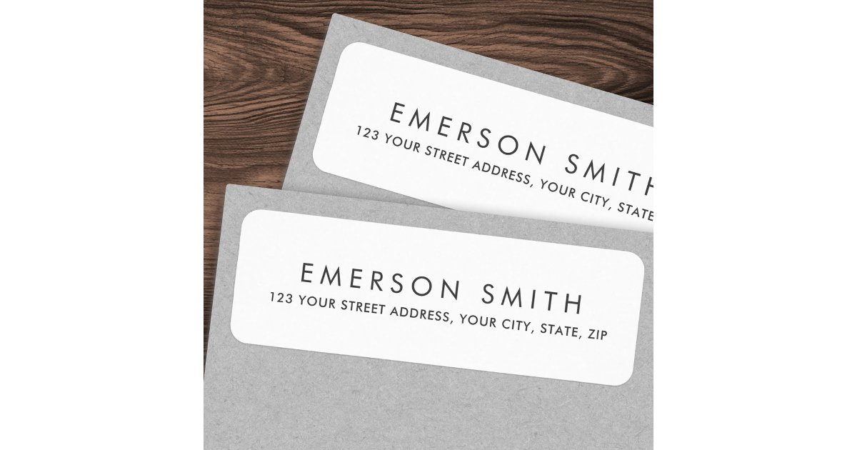 Elegant minimalist white return address label | Zazzle