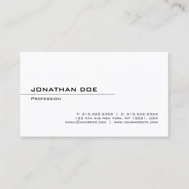 Elegant Minimalistic Modern Professional Clean Business Card | Zazzle