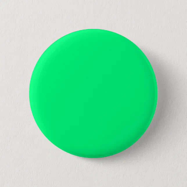 Elegant Minimalistic Solid Neon Spring Green Color Button | Zazzle