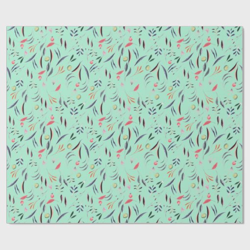 Elegant Mint Green FLORAL Wrapping Paper | Zazzle