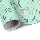 Elegant Mint Green FLORAL Wrapping Paper | Zazzle