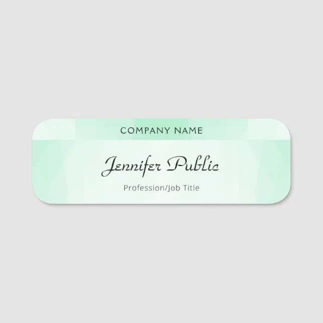 Elegant Mint Green Modern Handwritten Script Name Tag | Zazzle