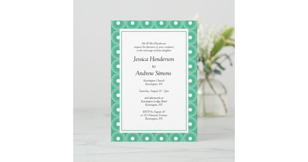 Elegant Mint Green Wedding Invitation | Zazzle