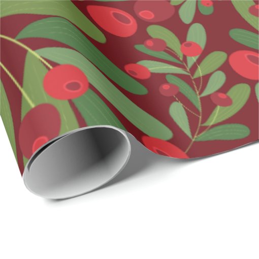 Elegant Mistletoe Christmas Holiday Wrapping Paper | Zazzle