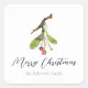 Elegant Mistletoe Christmas Square Sticker | Zazzle