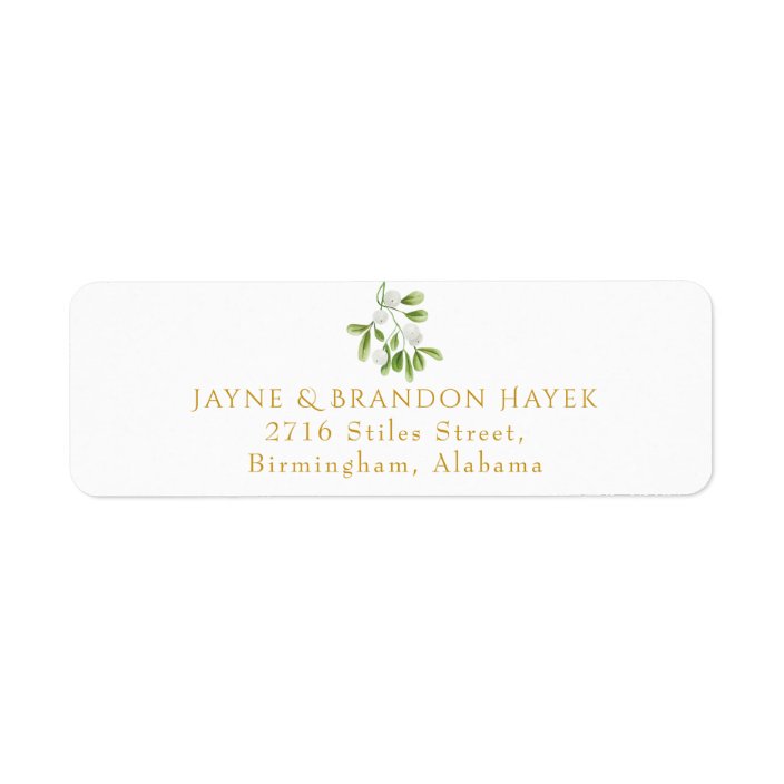 Elegant Mistletoe Greenery Return Address Label | Zazzle.com