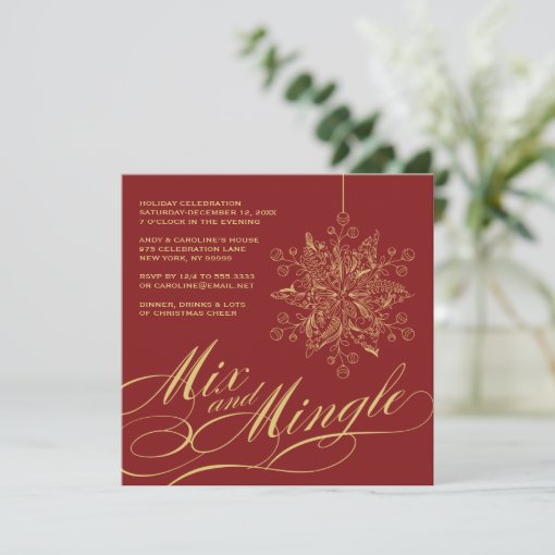 Elegant Mix & Mingle Holiday Party Invitation | Zazzle