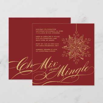 Elegant Mix & Mingle Holiday Party Invitation | Zazzle