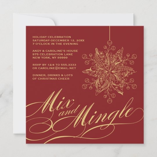Elegant Mix & Mingle Holiday Party Invitation | Zazzle.com