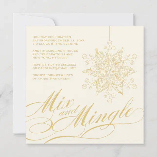 Elegant Mix & Mingle Holiday Party Invitation | Zazzle