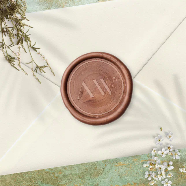Elegant Modern 2 Letter Custom Monogram Wax Seal Stamp | Zazzle
