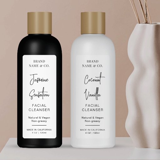 Elegant Modern 4 OZ Cosmo Bottle Vertical Label | Zazzle