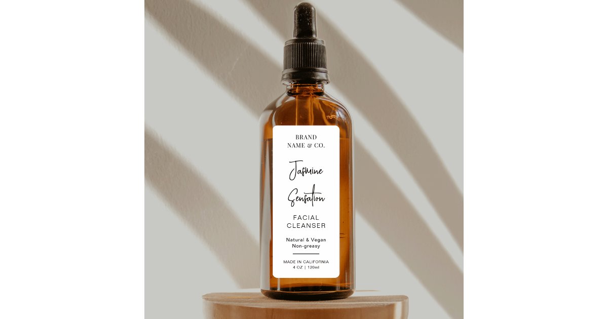 Elegant Modern 4 OZ Cosmo Bottle Vertical Label | Zazzle