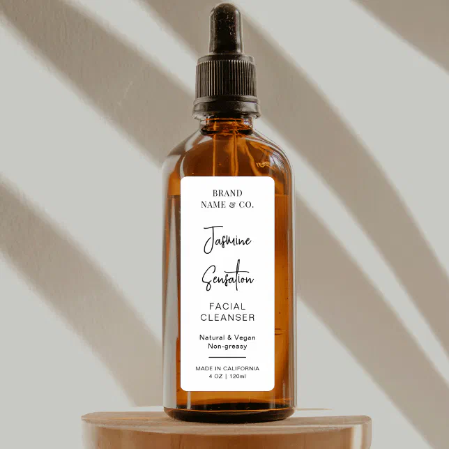 Elegant Modern 4 OZ Cosmo Bottle Vertical Label | Zazzle