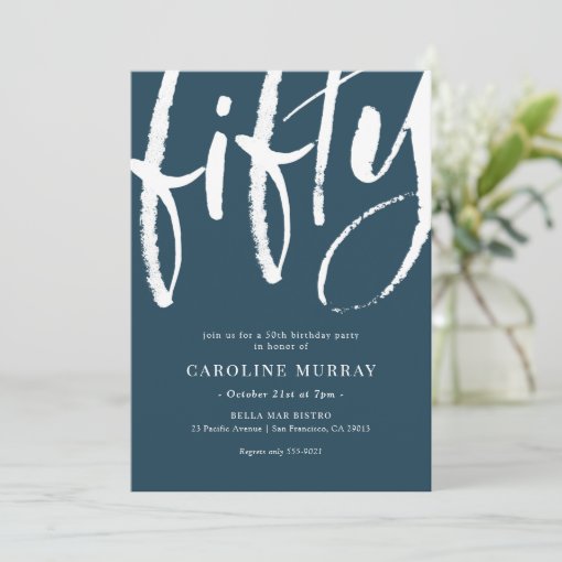 Elegant Modern 50th Birthday Party Invitation | Zazzle