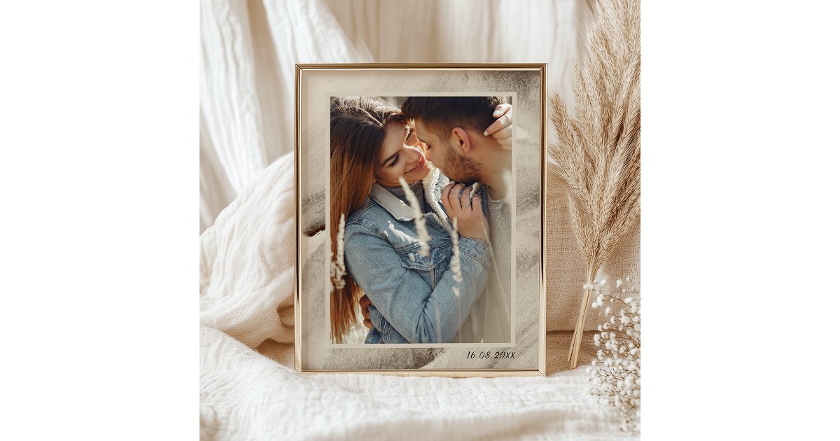 Elegant Modern Abstract Art Frame Photo Poster | Zazzle