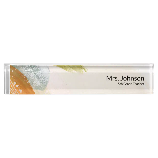 Elegant Modern Abstract Teacher Appreciation Desk Name Plate | Zazzle