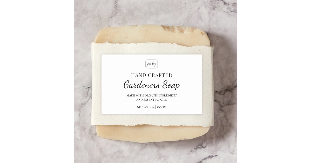 Elegant Modern Add Your Logo Hand Made Soap Label | Zazzle