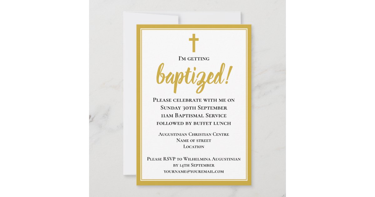 Elegant Modern Adult Baptism Invitation | Zazzle