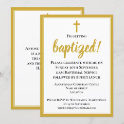 Elegant Modern Adult Baptism Invitation | Zazzle