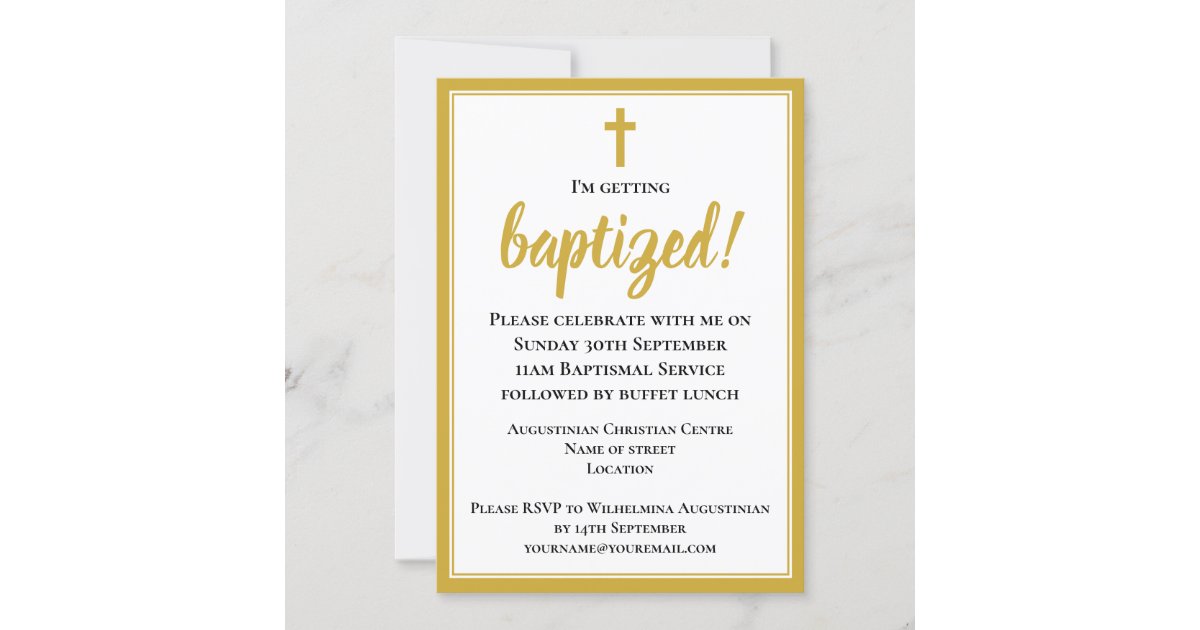 Elegant Modern Adult Baptism Invitation | Zazzle
