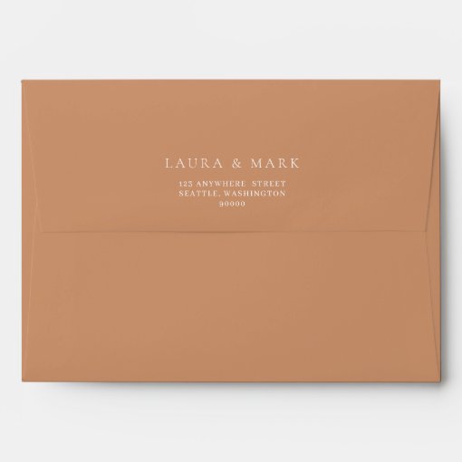 Elegant Modern Arch Rust Wedding Envelope | Zazzle