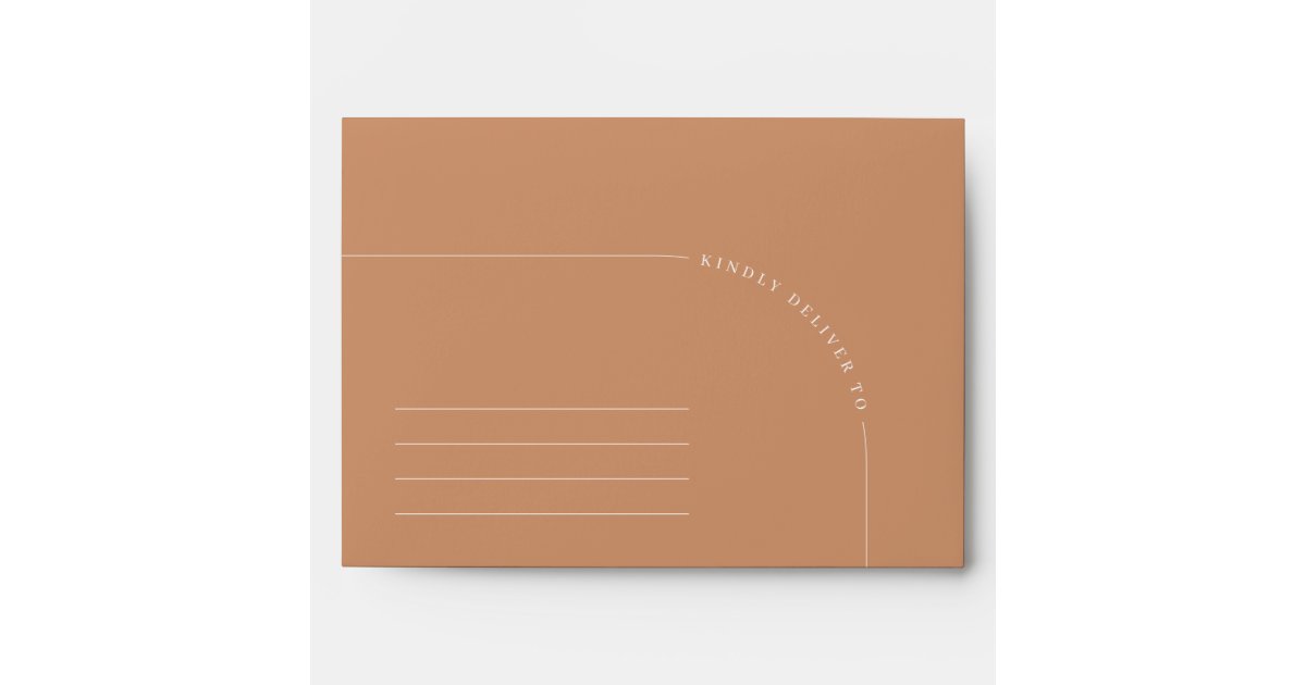 Elegant Modern Arch Rust Wedding Envelope | Zazzle