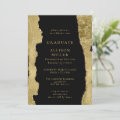Elegant Modern Black and Gold Foil Graduation Invitation | Zazzle