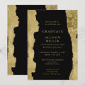 Elegant Modern Black and Gold Foil Graduation Invitation | Zazzle