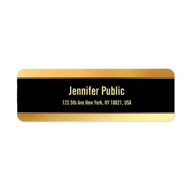 Elegant Modern Black And Gold Simple Template Chic Label | Zazzle