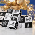 Elegant Modern Black and White Christmas Wrapping Paper | Zazzle