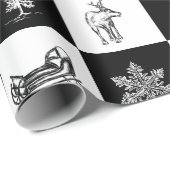 Elegant Modern Black and White Christmas Wrapping Paper | Zazzle