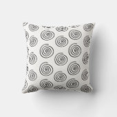 Elegant modern black and white spiral throw pillow | Zazzle