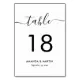 Elegant Modern Black and White Table Number Card | Zazzle