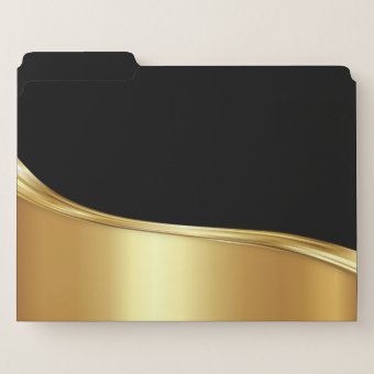 Elegant Modern Black Gold File Folder | Zazzle