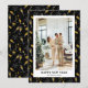 Elegant Modern Black Gold Photo New Year Card | Zazzle