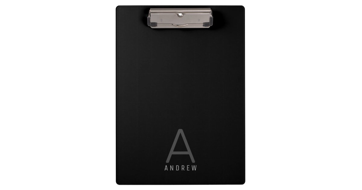 Elegant Modern Black Personalized Name Clipboard | Zazzle